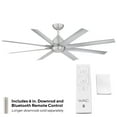 Mocha XL Indoor and Outdoor 8-Blade Smart Ceiling Fan 66in Brushed ...