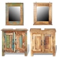 vidaXL Bathroom Vanity Cabinet with Mirror, Solid Mango Wood, 23.6 ...