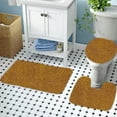 3PC Luxury Gold Bathroom Rugs Set, Bath Mat, Toilet Cover, Contour Rug ...