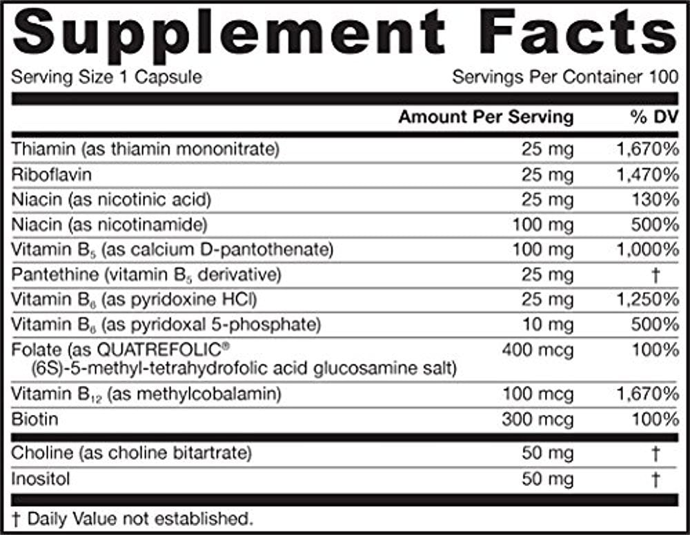 Suplemento Jarrow B-right Complex 100 cápsulas (paquete múltiple ...