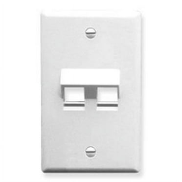 ICC IC107FT4WH Modular Furniture Faceplate with 4 Ports for HD Style in ...