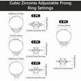 4Pcs 4 Styles Brass Micro Pave Cubic Zirconia Adjustable Rings Settings ...
