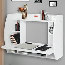 Ktaxon Compact Wall Mount Computer Desk for Small Space with Floating ...