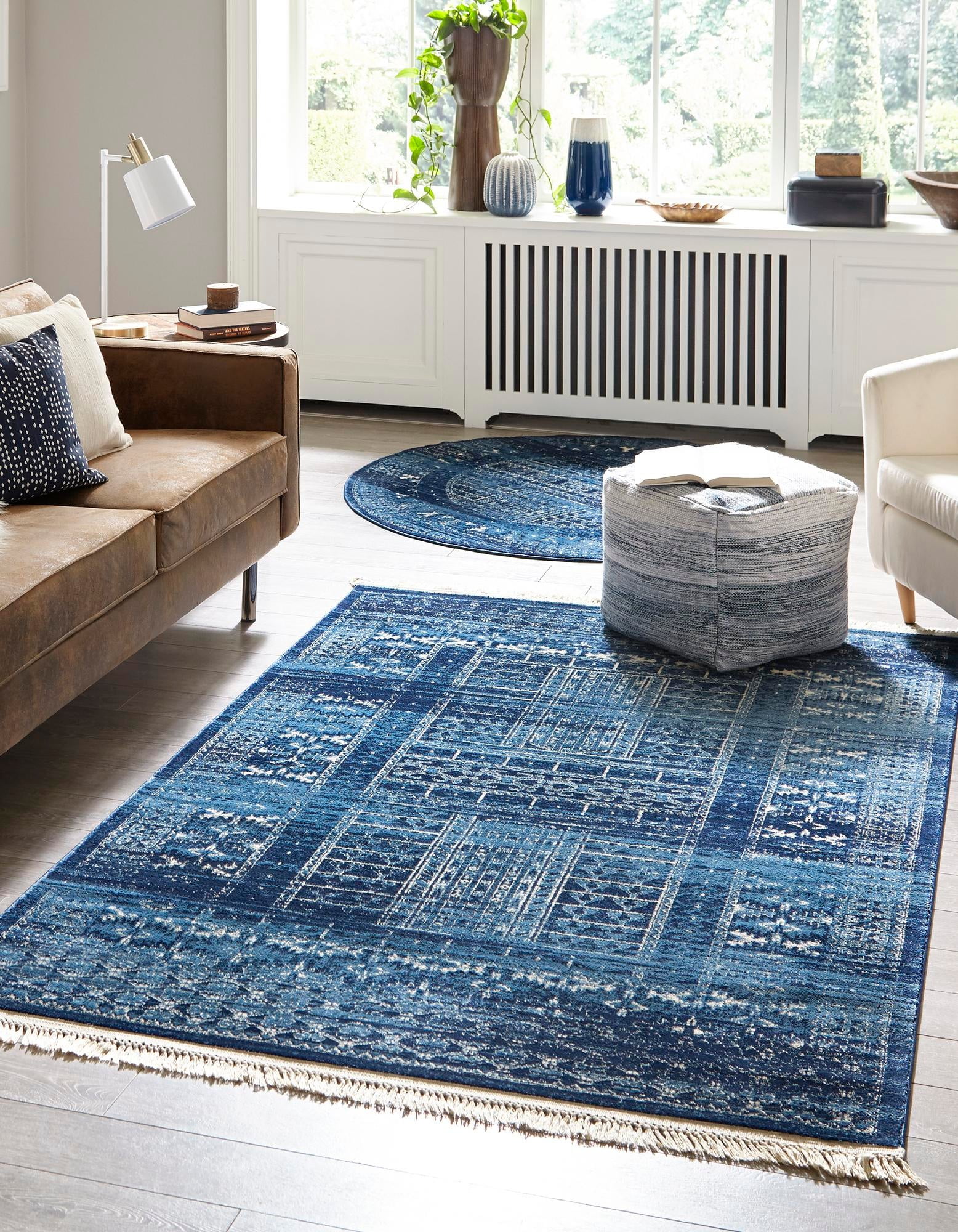 Rugs.com Kennedy Collection Rug – 4' x 6' Blue Medium Rug Perfect For ...