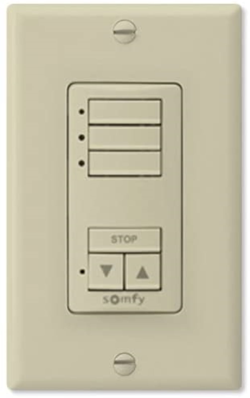 Somfy RTS Wirefree Decoflex Wireless Wall Switch, 3 Channel, Ivory ...