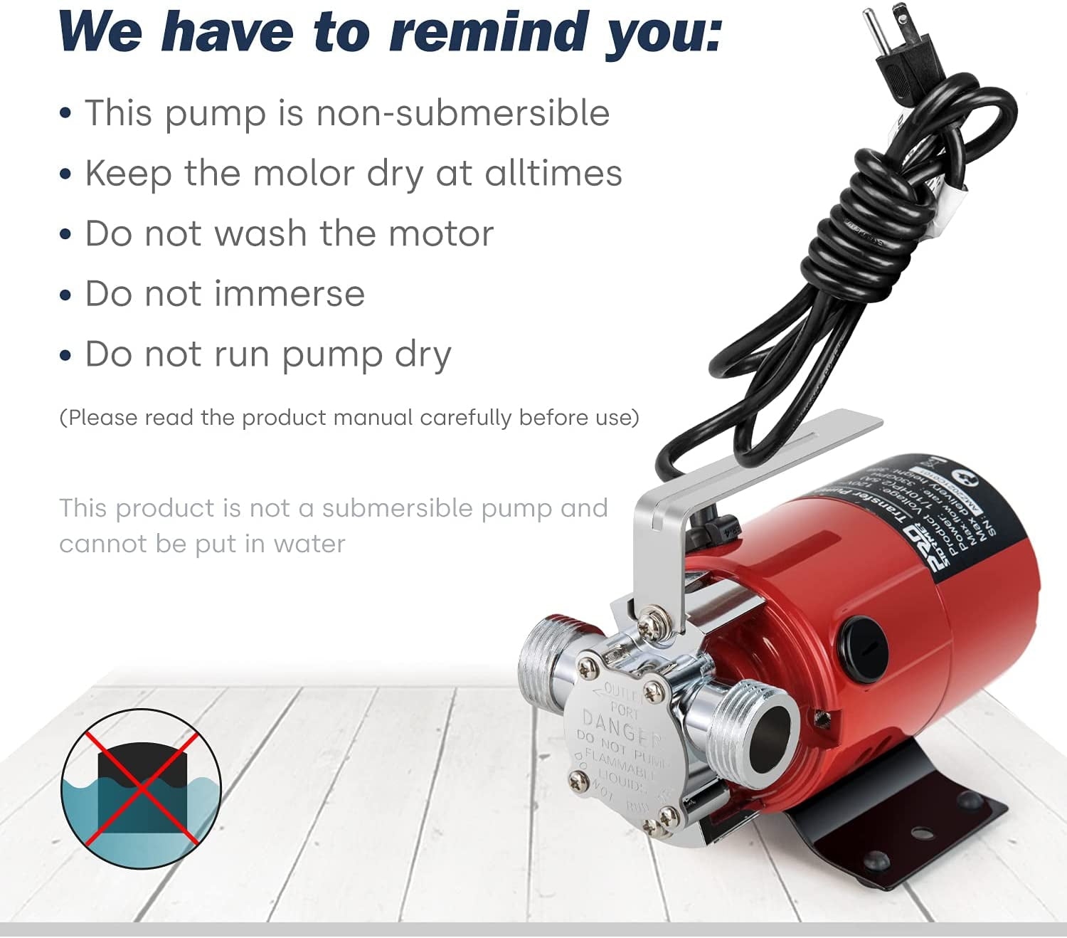 Buy PROSTORMER 1/10HP 120V Electric Mini Water Pump 330 GPH w/Hose Kit ...