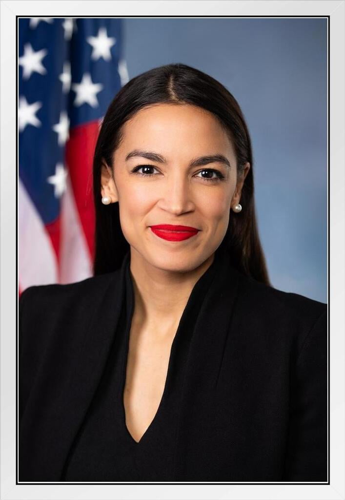 Alexandria Ocasio Cortez AOC Official Portrait Photo White Wood Framed ...