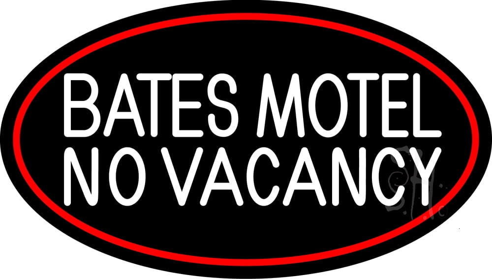 Bates Motel No Vacancy LED Neon Sign 13 x 24 - inches, Black Square Cut ...
