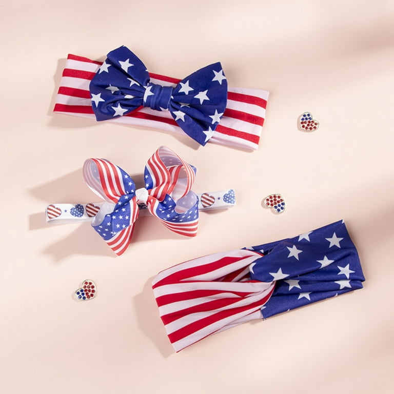 American Flag Cheer Bow