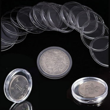 CELECTIGO 38mm Coin Holder Capsules, Clear Round Plastic Coin Container ...