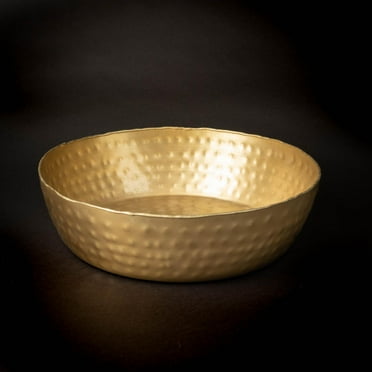 Creative Co-Op Round Hammered Metal Bowl, Gold Finish - Walmart.com