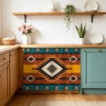 Aztec Southwest Small Cabinet Curtain 11''x13'', Orange Red Geometric ...