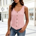 Asxite Tank Tops for Women Sleeveless Trendy Plaid Print Round Neck ...
