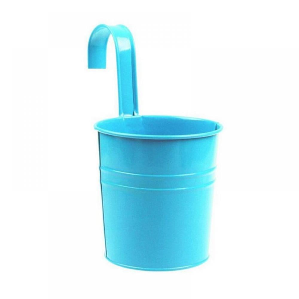 Hanging Flower Pots Metal Iron Bucket Planter for Railing Fence Balcony ...