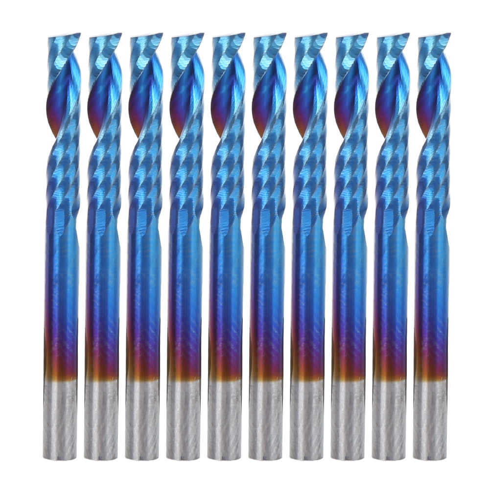 Fresa de revestimiento, 10 piezas Fresa de carburo cementado Fresa de flauta única Fresa en ...
