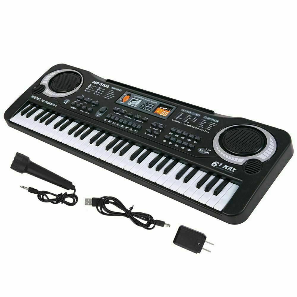 61 Key Music Electronic Keyboard Electric Digital Piano Organ with ...