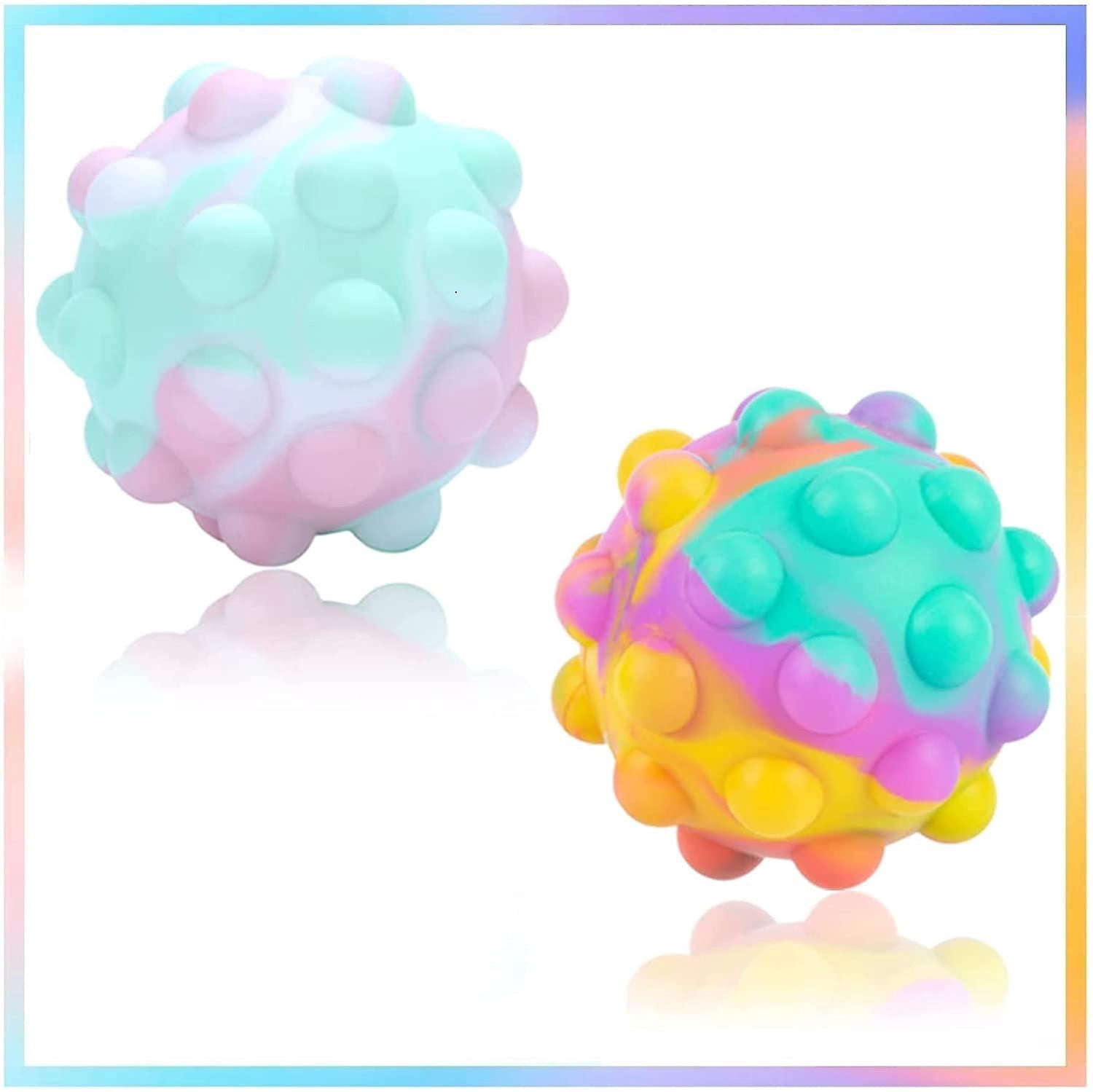 Paquete de 2 Popit Ball 3d Fidget Ball Push Bubble 3d Squeeze Ball ...