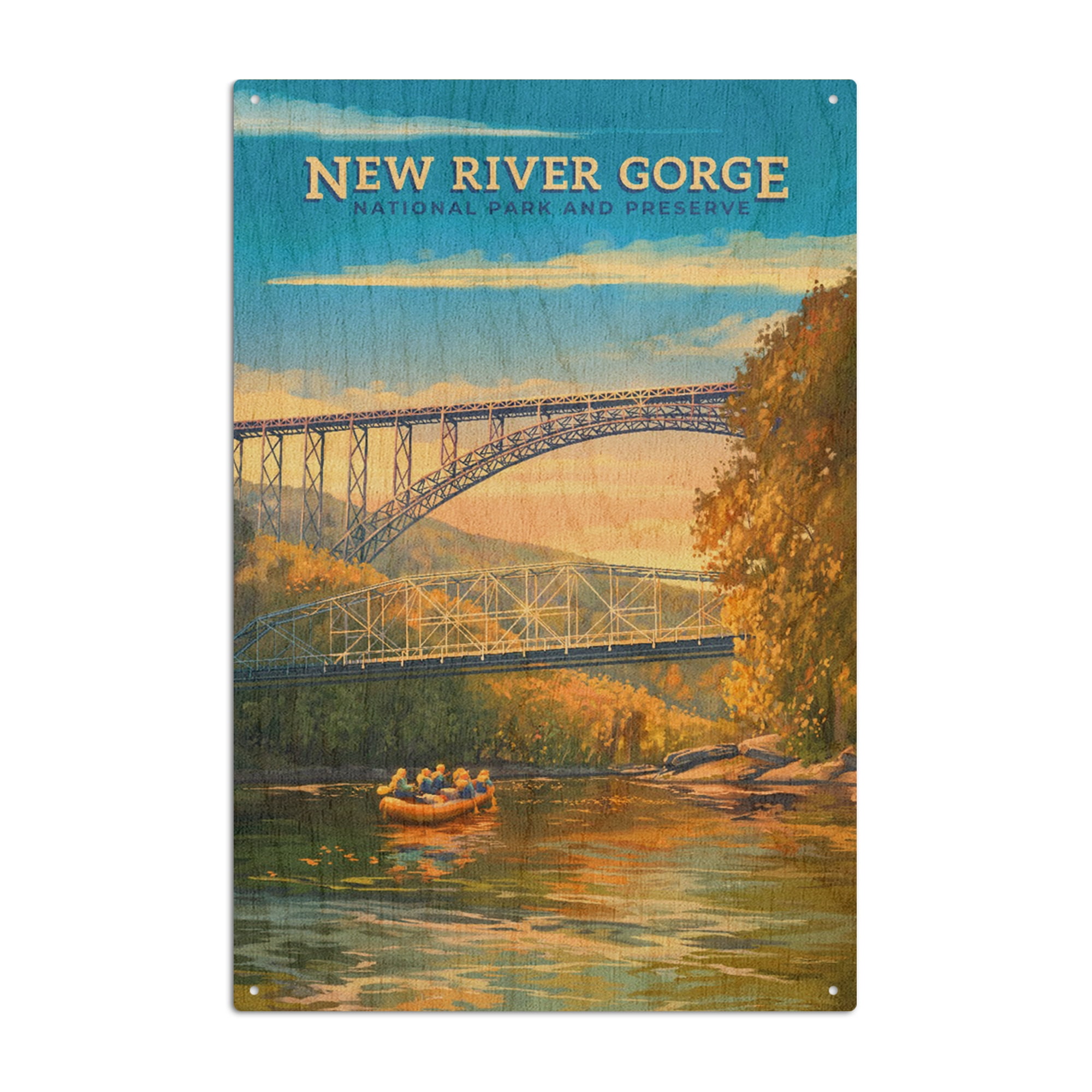 New River Gorge National Park and Preserve, Oil Painting Birch Wood ...