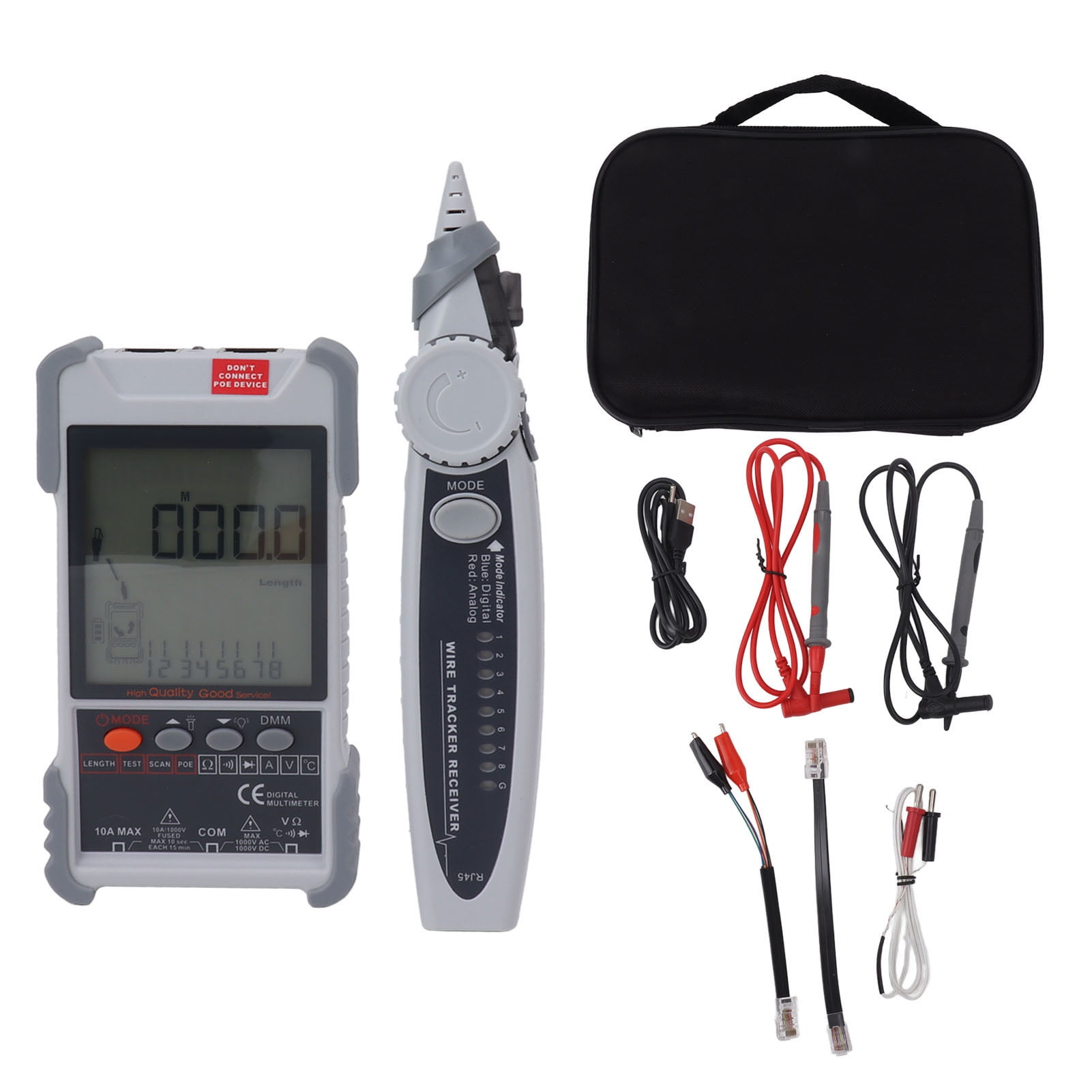 2 in 1 Network Cable Tester Digital Multimeter LCD Screen Network Wire ...