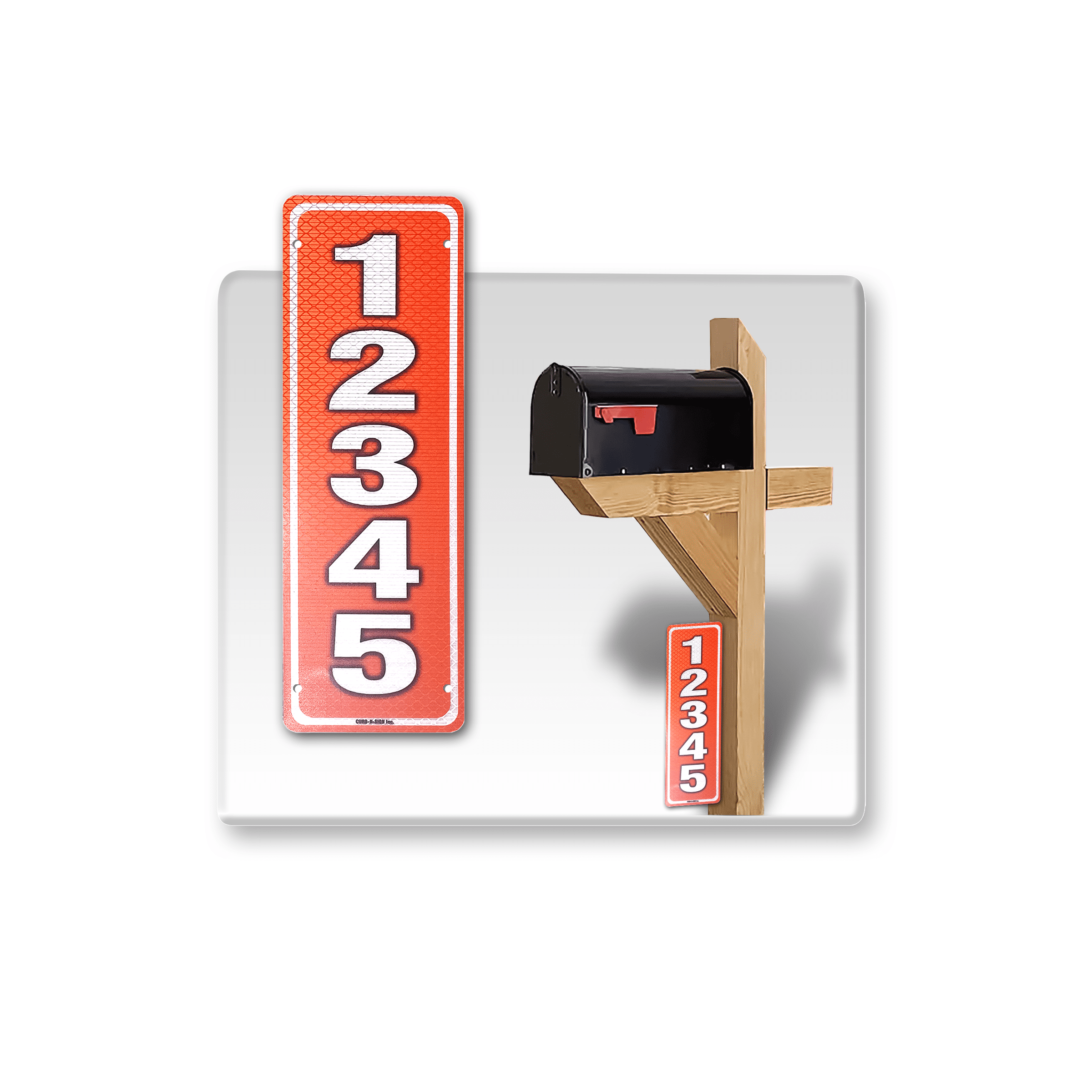Curb-N-Sign Reflective 911 Address Sign for Mailbox, Single/Double ...