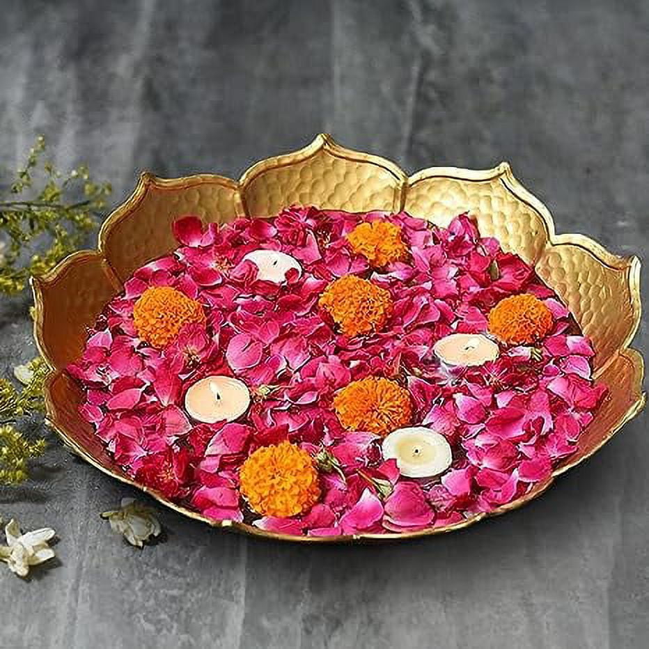SAI DECORATIVE Handmade Metal Lotus Design Urli Decorative Bowl for ...