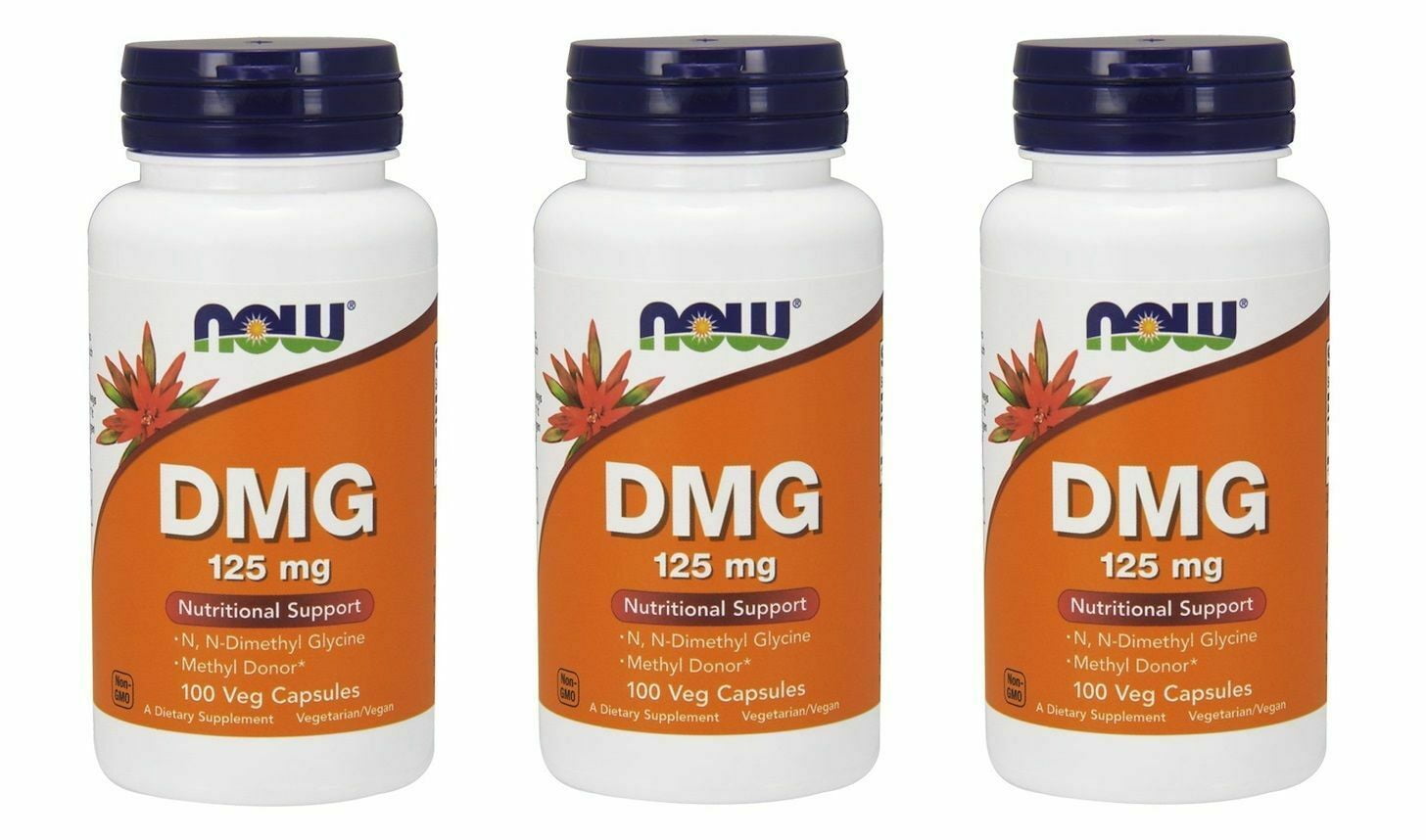 Now Foods - DMG, 125 mg, 100 Veg Capsules - 3 Packs - Walmart.com