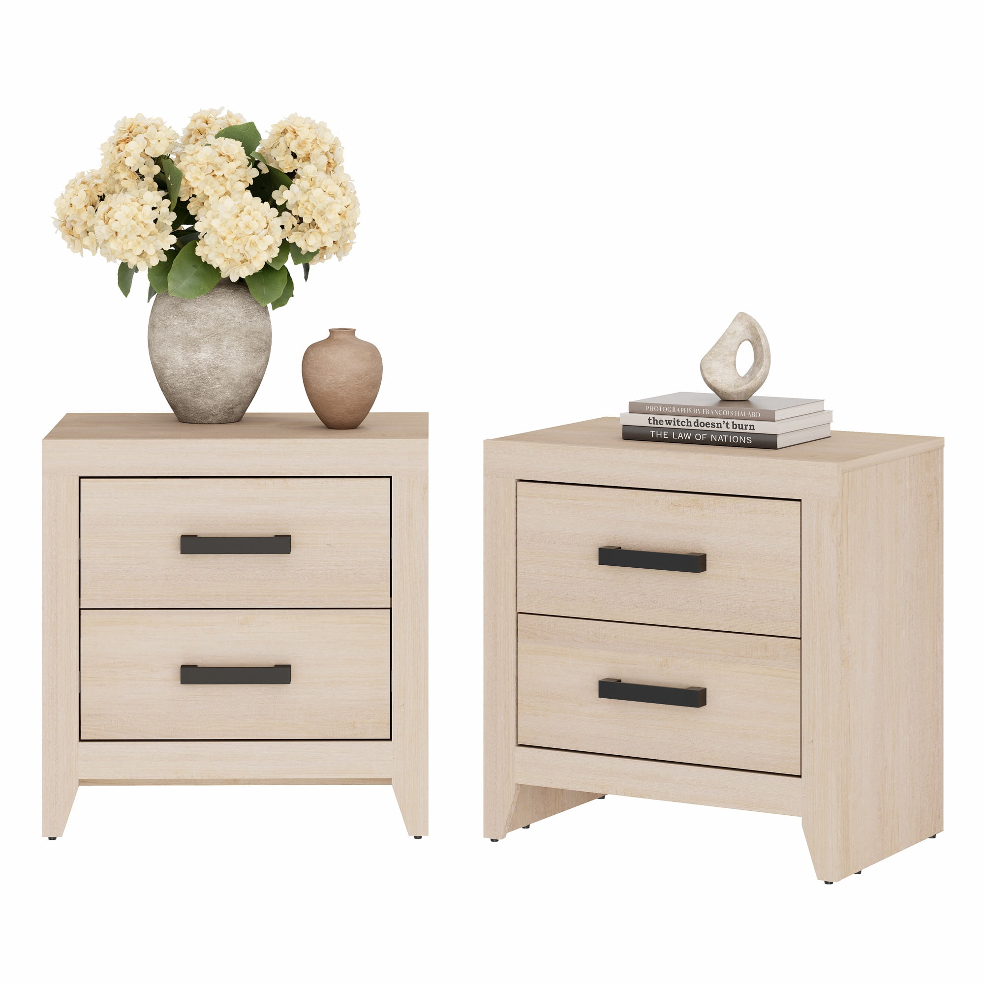 Click here for Wampat Set Of 2 Nightstand With 2 Large Drawers  W... prices