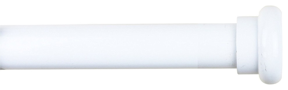 Urbanest 1" Button Adjustable Curtain Rod, 84"-120", Glossy White ...