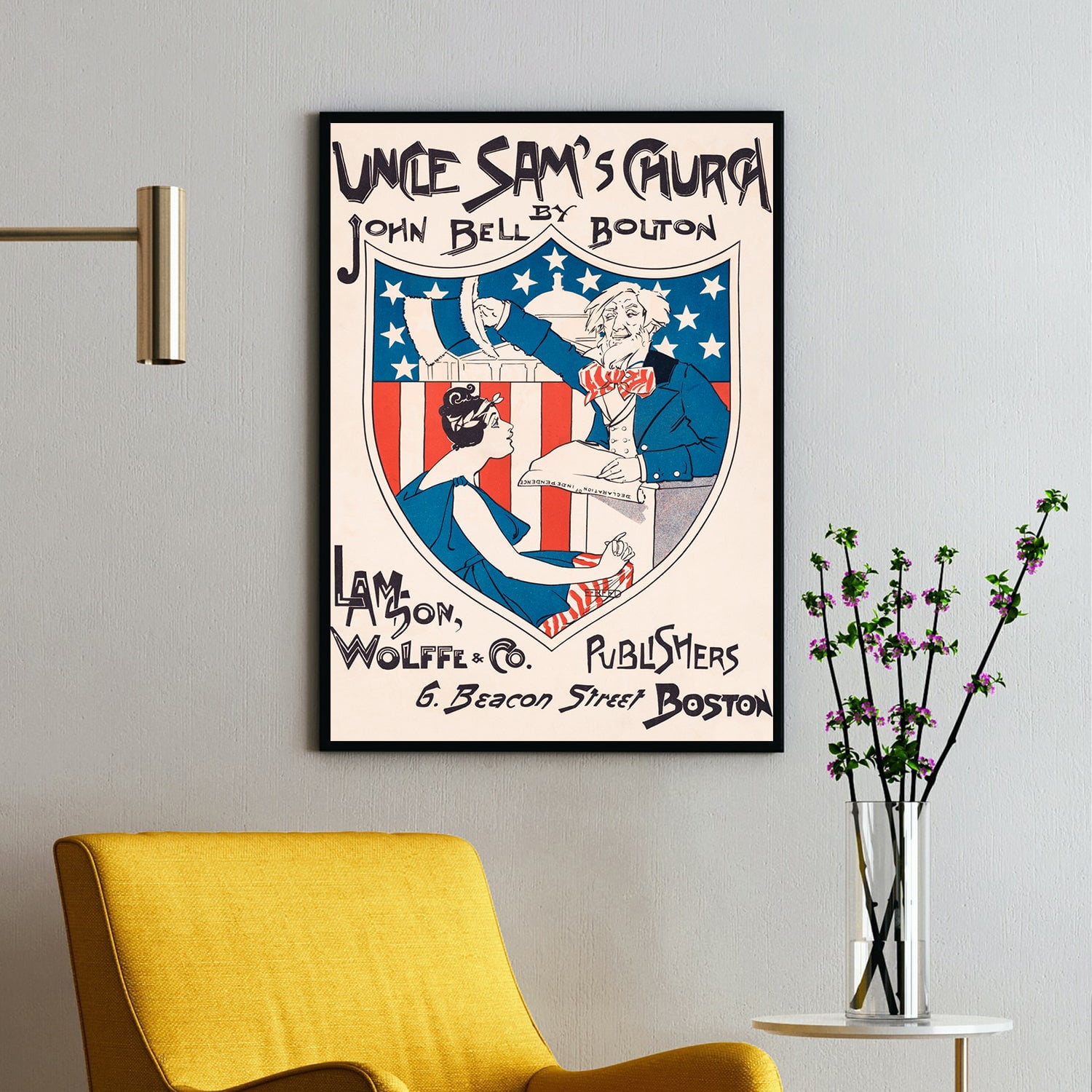 Uncle Sam's Church - 1895 | Ethel Reed | Premium Fine Art Print | 19th ...