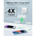 1-Pack 40w USB C ]Dual Port Power Delivery Fast Type C Charging Block ...