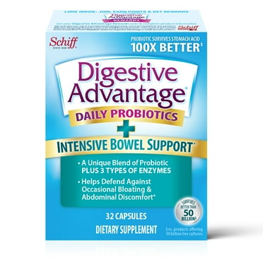 Digestive Advantage Intensive Bowel Support, Probiotic Digestive Enzyme ...