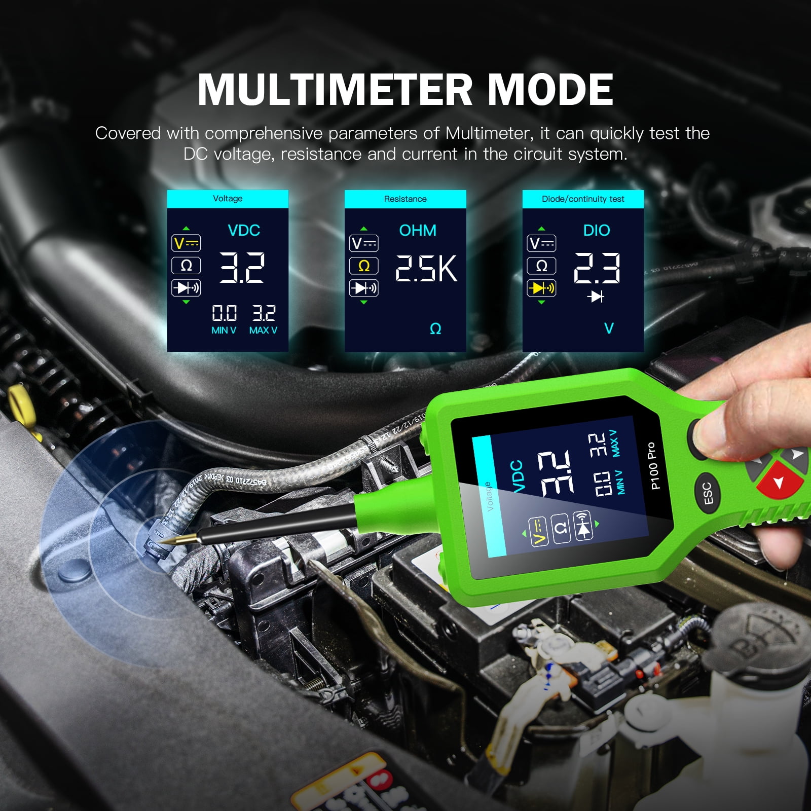 Buy Eccomum 9-30v Car Circuit Tester P100 pro Automotive 24v Power ...