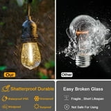 JESLED Lighting 27ft LED Outdoor String Lights, Waterproof Patio Lights ...