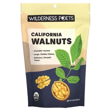 Premium Chandler Raw Walnuts Halves by Its Delish, 8 Oz Bag Shelled ...