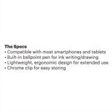 onn. 2-in-1 Stylus Pen with Built-In Ballpoint Pen, Multi-color, 3 ...
