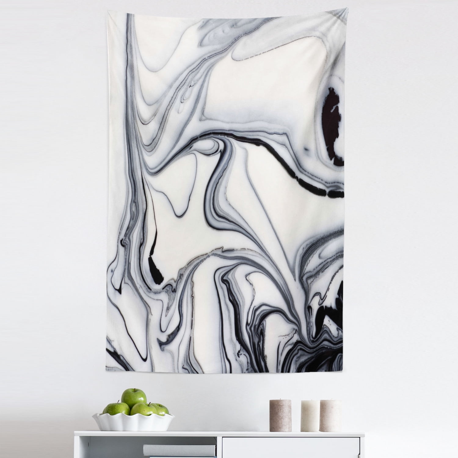 Marble Print Tapestry, Trippy Mix of Colors Unusual Forms Creative ...