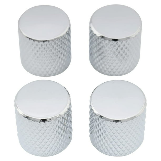 Chrome Barrel Knobs Flat Top for P Bass/Telecaster Domed Knurled Volume Tone - Walmart.com