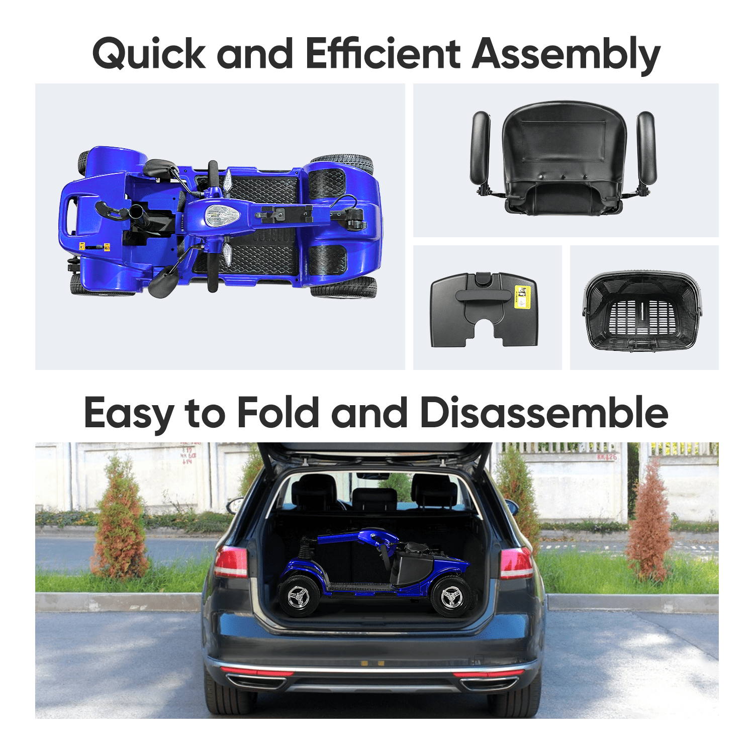 Buy Furgle 4 Wheel Electric Powered Mobility Scooter for Seniors for ...