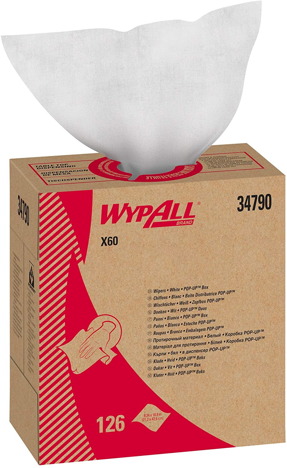 WypAll KCC34790CT X60 Reusable Cloths (34790) in Convenient Pop-Up Box ...