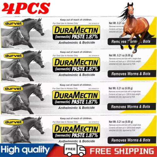 4Pack Durvet Duramectin-Equine Wormer Paste -3 Tubes Exp July 2026-IN ...