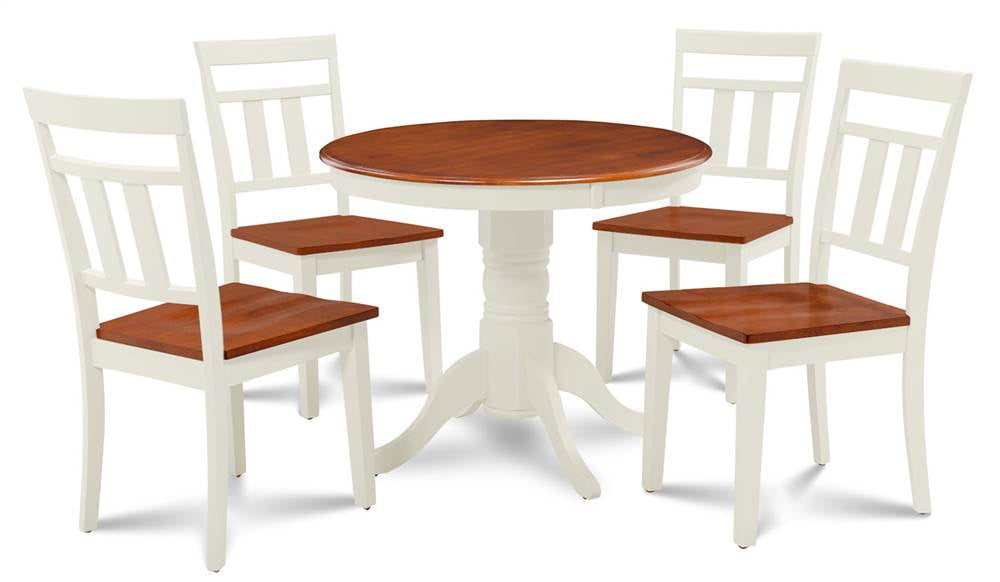 5-Pc Kitchen Dining Table Set in Buttermilk and Cherry Finish - Walmart.com