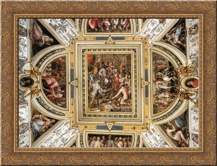 Ceiling decoration Palazzo Vecchio, Florence 24x18 Gold Ornate Wood ...