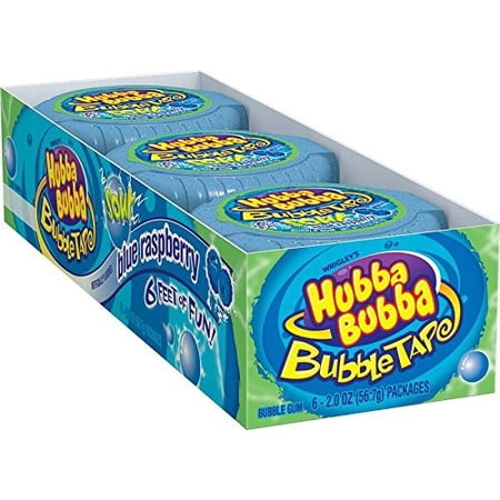 Hubba Bubba Bubble Tape Gum Sour Blue Raspberry, 2 Oz (Innerpack of 12 ...