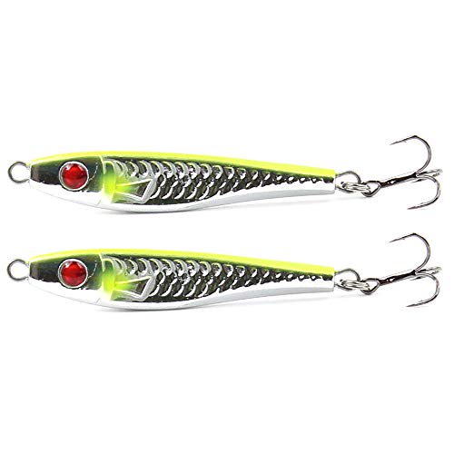 Clarkspoon Chrome Jig 2 Count Pack Surf Fishing Pier Boat Casting Jigs ...