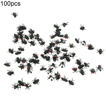 100Pcs Fake Flies Realistic Tricky Props Plastic Halloween Party ...