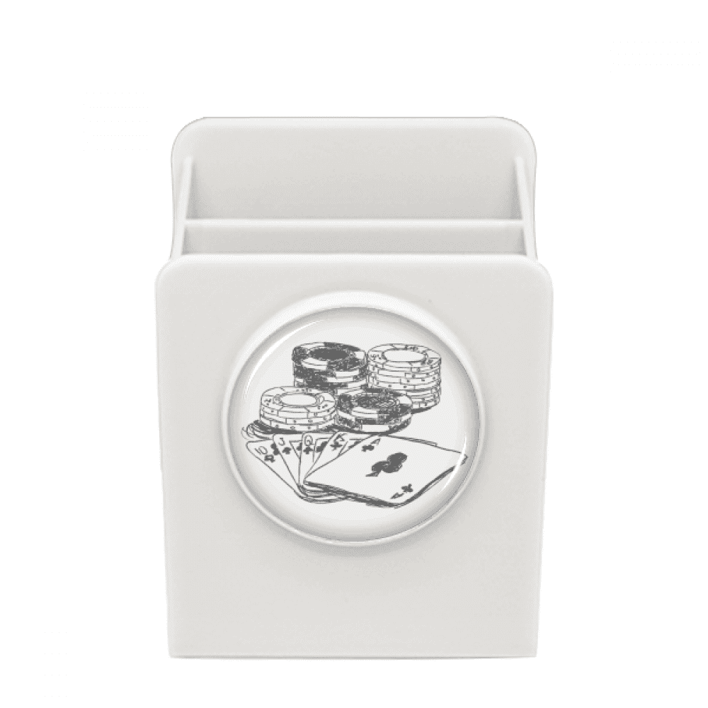 Black Chip Poker Illustration Pattern Desk Pencil Holder Cup Pen ...