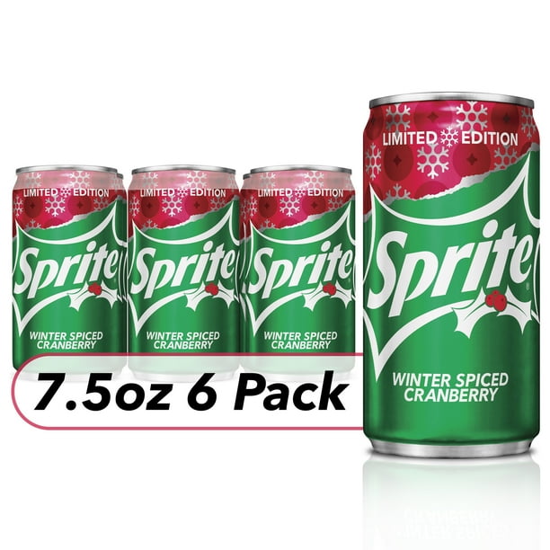 Sprite Winter Spiced Cranberry, Lemon Lime Mini Soda Pop Soft Drink, 7. ...