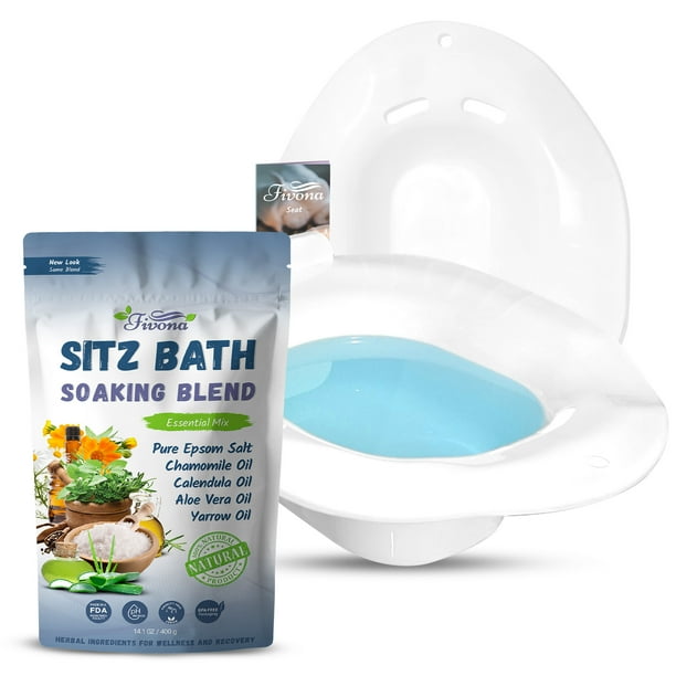 Sitz Bath Soak Kit 2-in-1 Seat with Epsom Salt Blend by Fivona ...