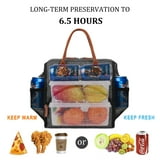 LOKASS Insulated Lunch Bag with Drinks Holder, Nylon Food Organizer ...