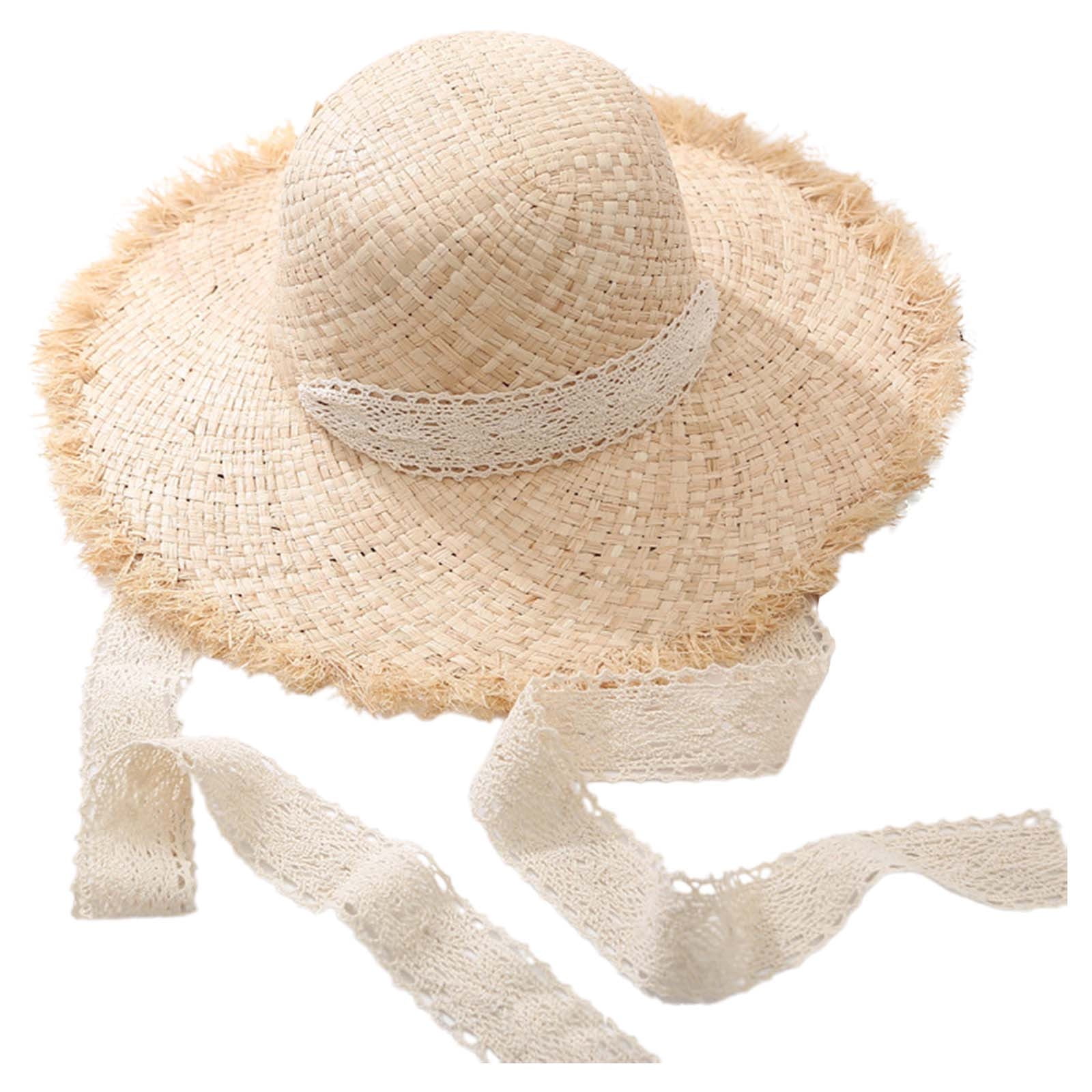 Click here for Fgnfyis Summer Womens Wide Brim Raffia Sun Hat Wit... prices